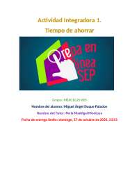 Actividad integradora 1 del módulo 11 - Docsity