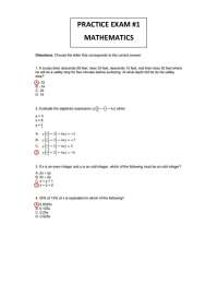 Mathematics Practice Exams - Docsity