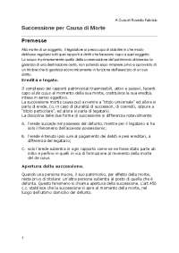 Schema Ripasso Successione per Causa di Morte - Docsity