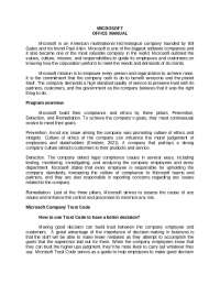 An overview of Microsoft Corporation Office Manual - Docsity