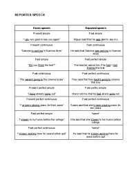 The reported speech - Docsity