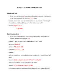 The document is all about Permutation and Combination - Docsity