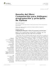Computación para biólogos: programación y principios de Python - Docsity