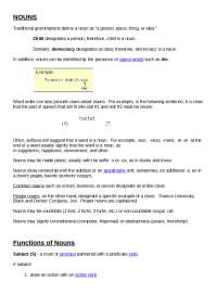 Nouns (English, Grammar, Study Notes and Guides) - Docsity