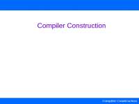 Lecture 1 for Compiler Construction - Docsity