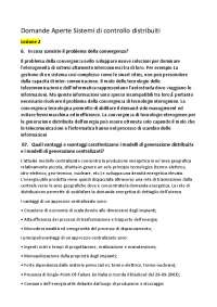 DOMANDE APERTE- Sistemi di Controllo Distribuiti - Docsity