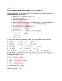 Chemical names and formulas - Docsity