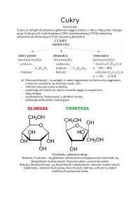 Cukry (Sacharydy) - Docsity
