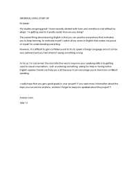 INFORMAL EMAIL level FCE practice - Docsity