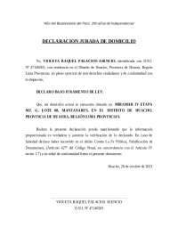 Declaración jurada domiciliaria - Docsity