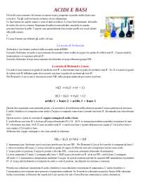 Appunti di chimica su acidi e basi - Docsity