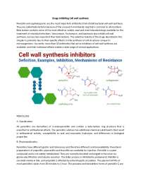 Drugs Inhibiting Cell wall synthesis - Docsity