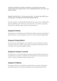 La Proxemia de Edward Twitchell Hall - Docsity