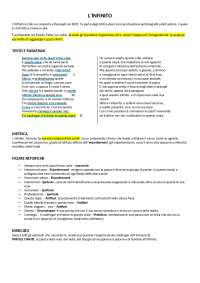 Analisi sintetica "L'infinito" - Docsity