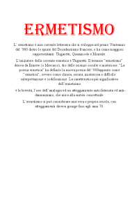 APPUNTI ITALIANO(ERMETISMO) - Docsity