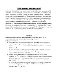 Matematica - Calcolo combinatorio - Docsity