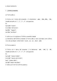 Infinito presente e perfetto (latino) - Docsity