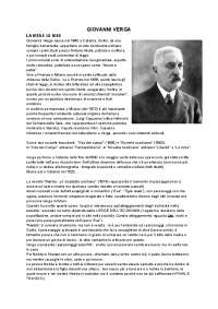 Giovanni Verga ed analisi delle opere. - Docsity