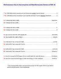 Fungi Dichotomous Key - Docsity