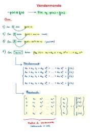 Esquema matriz de Vandermonde - Docsity