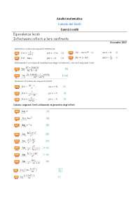 Infinitesimi infiniti e loro confronto, esercizi svolti - Docsity