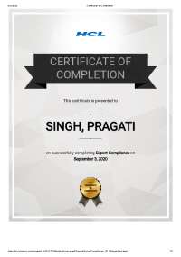 Certificate sample doc - Docsity