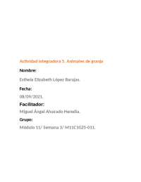 Actividad integradora 5. Animales de granja - Docsity