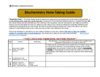 BIOCHEMISTRY C785Biochemistry Note-Taking Guide - Docsity