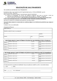 Formulário de Solicitação de Vale Trasporte - Docsity