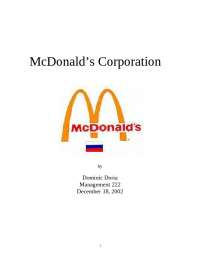 Mc Donald and its transactional strategy | Essays (university) Global ...