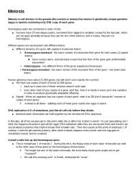 Meiosis Lecture Notes (General Biology) - Docsity