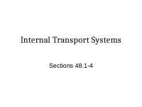 Internal Transport in Animals - Docsity