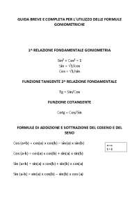 FORMULE GONIOMETRICHE - Docsity