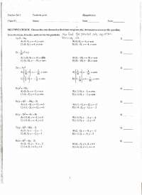 Mathematics: Math Practice Tests - Docsity