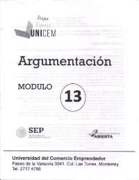 Modulo 13, Argumentación - Docsity