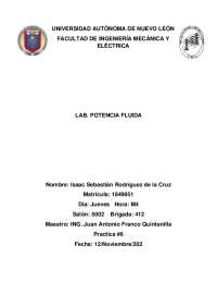 PRACTICA DE LABORATORIO POTENCIA FLUIDA - Docsity