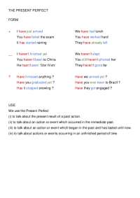 PRESENT PERFECT in inglese - Docsity