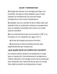 CALOR Y TEMPERATURA grado: 6, 7 y 8 - Docsity