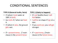 Conditionals, Wishes and Regrets. - Docsity