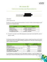 ACTIVIDAD II: EJERCICIOS CONTABILIDAD ADMINISTRATIVA | Ejercicios de Contabilidad Analítica ...