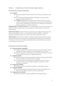 Apuntes tema 1 Anatomía - Docsity