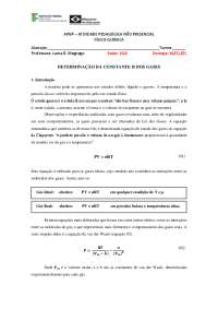 Determinação da constante R dos gases - Docsity