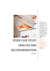 FedEx case study analysis and recommendation - Docsity