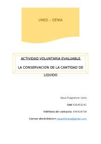 Conservación de liquidos - Docsity