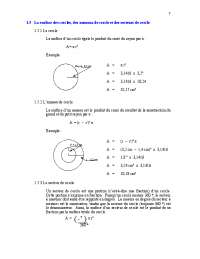 La surface des cercles, des anneaux de cercle et des secteurs de cercle ...
