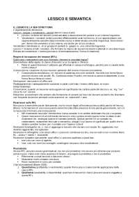 IL LESSICO E LA SEMANTICA - Docsity