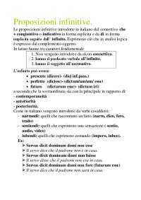 Proposizioni infinitive - Docsity