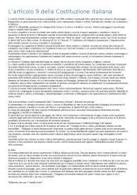 ARTICOLO 9 DELLA COSTITUZIONE - Docsity