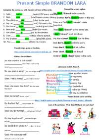 Ejericios de simple present - Docsity