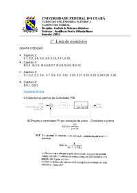 Lista de Exercicios de Controle - Docsity
